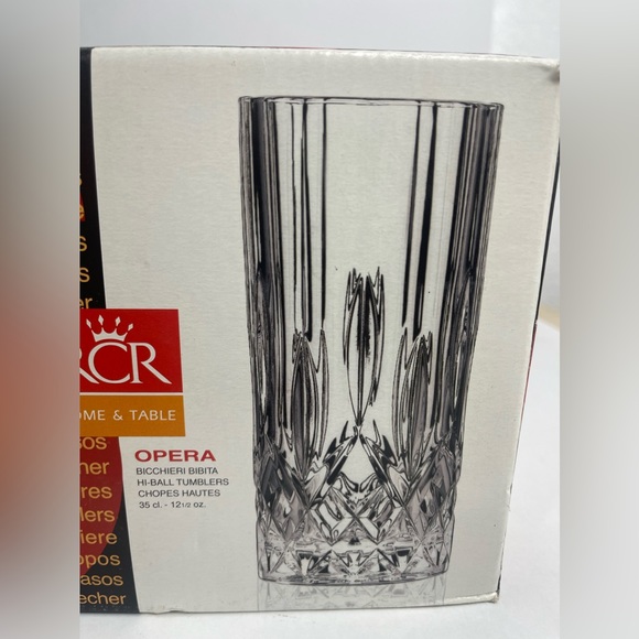 Dining | Rare Htf Rcr Hiball Tumblers Italian Crystal Glassware Set ...